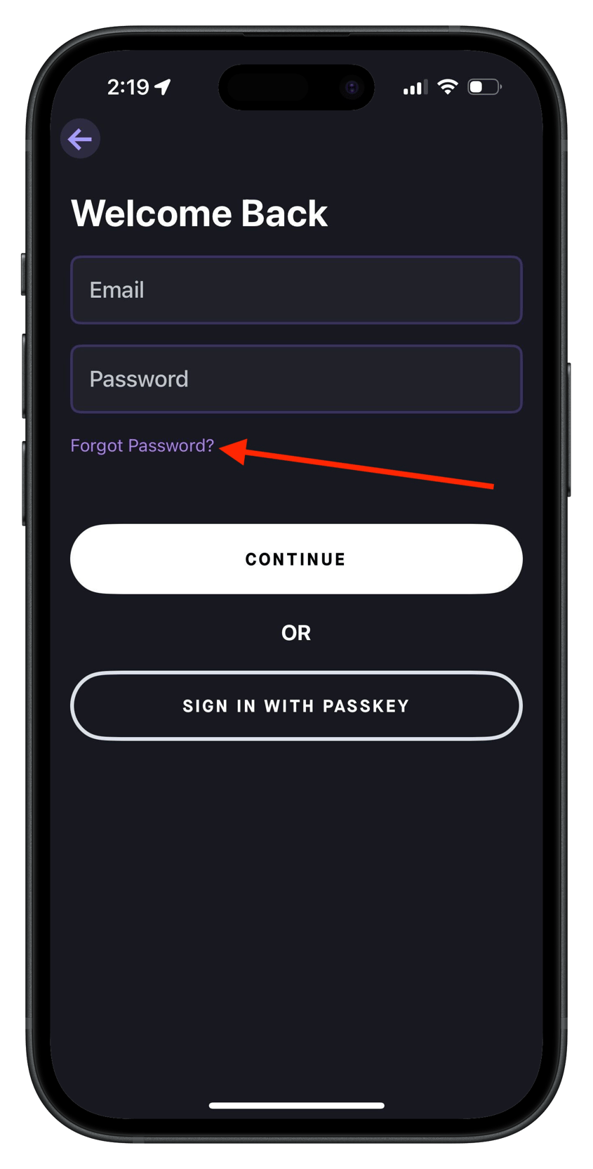 Changing your Casa account password