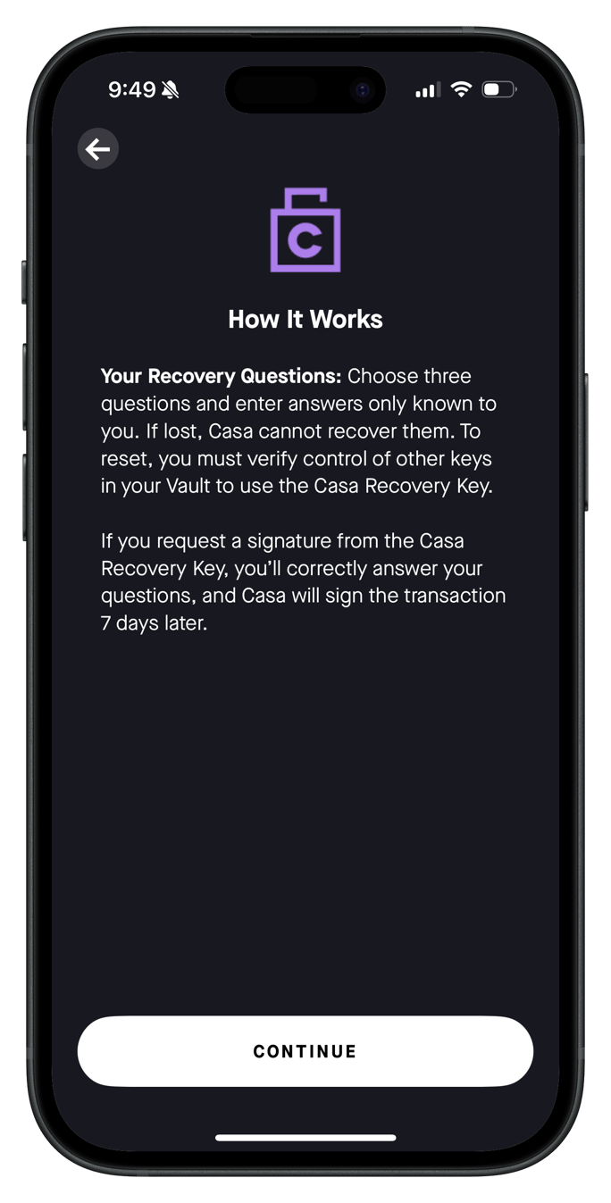 Casa Recovery Key
