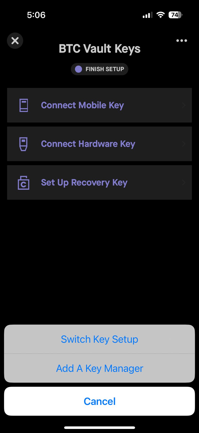 Setting up your 3-key Business Vault