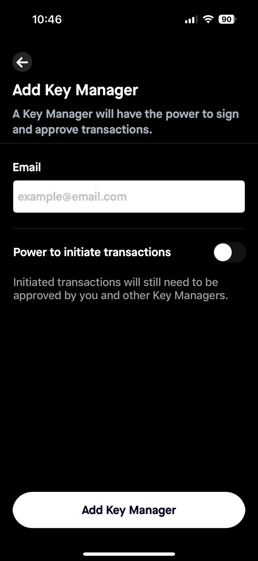 Setting up your 3-key Business Vault