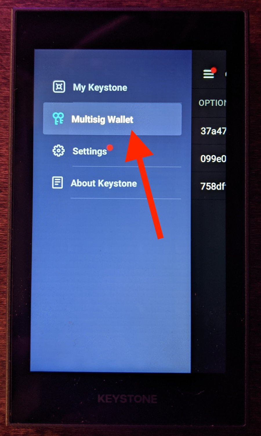Signing a transaction with Keystone