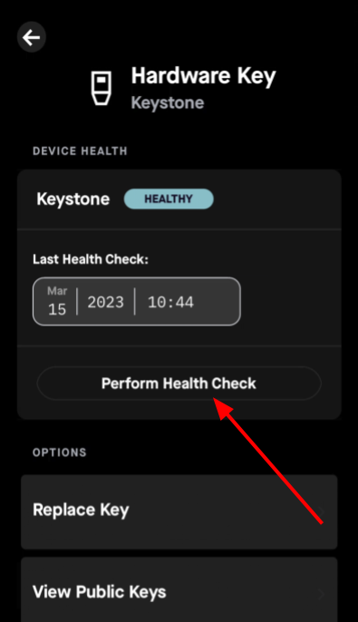 Performing a health check with Keystone