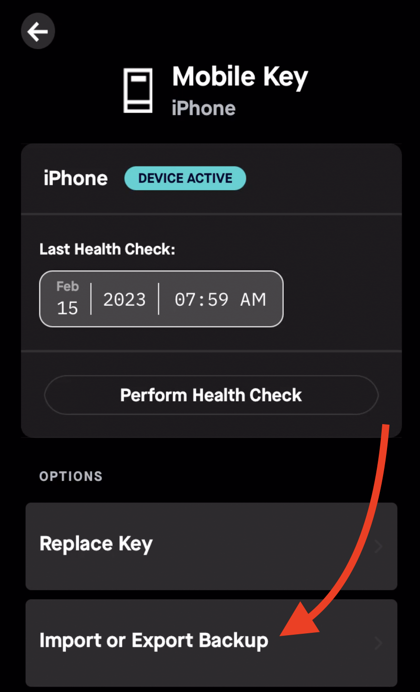 QR code backups for mobile key and Pay key