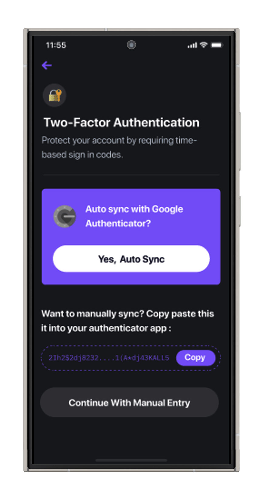 TOTP 2-Factor Authentication (2FA) in the Casa app